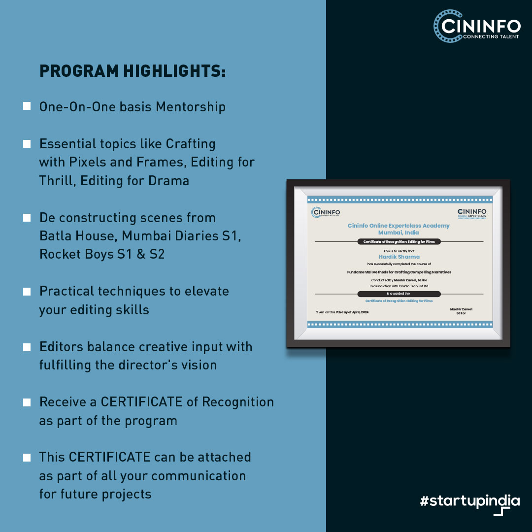 Maahir Zaveri's 4-Day Online Workshop - Cininfo
